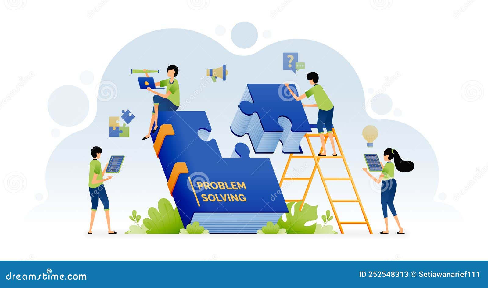 Illustration of People Learn To Find Solutions To Problems by Teamwork ...