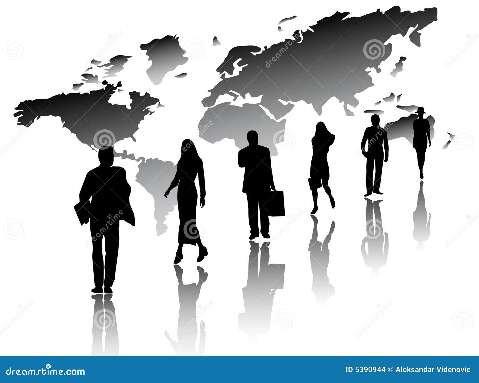 Illustration of People, Map and Shadows Stock Vector - Illustration of ...
