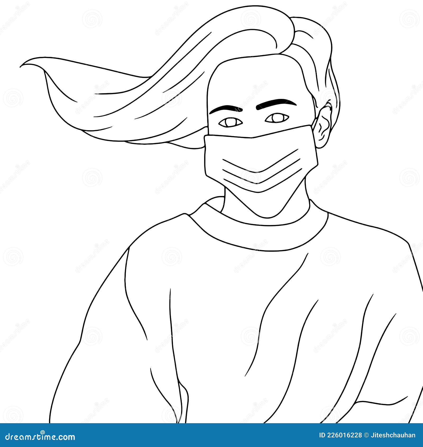 Illustration of People with Mask, Flat Vector Illustration of Character ...