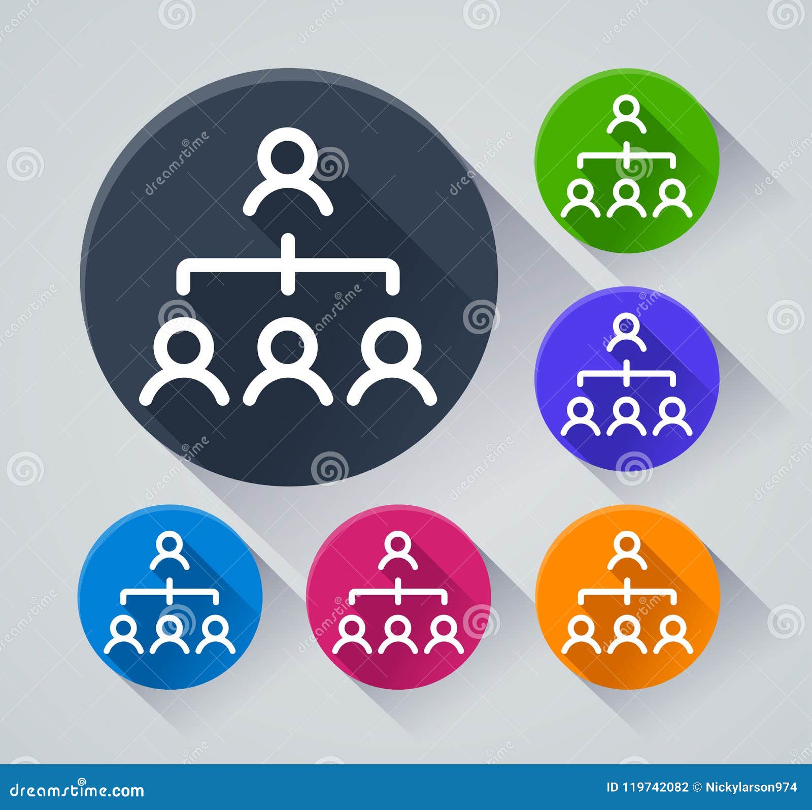 People Organization Icons with Shadow Stock Vector - Illustration of ...