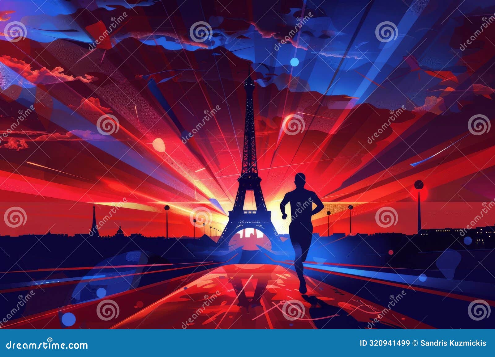 Illustration of People Running in the Paris Marathon. Generative AI ...