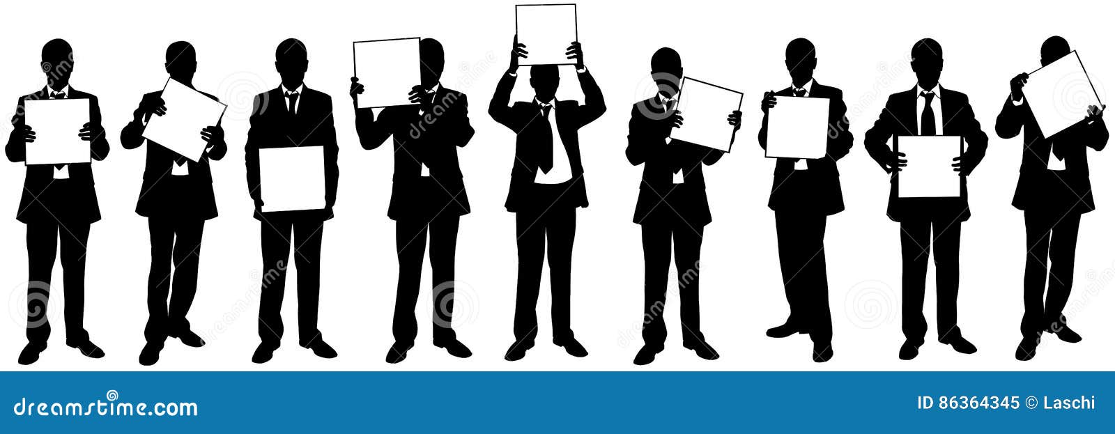 Illustration of People with Signs Stock Vector - Illustration of ...