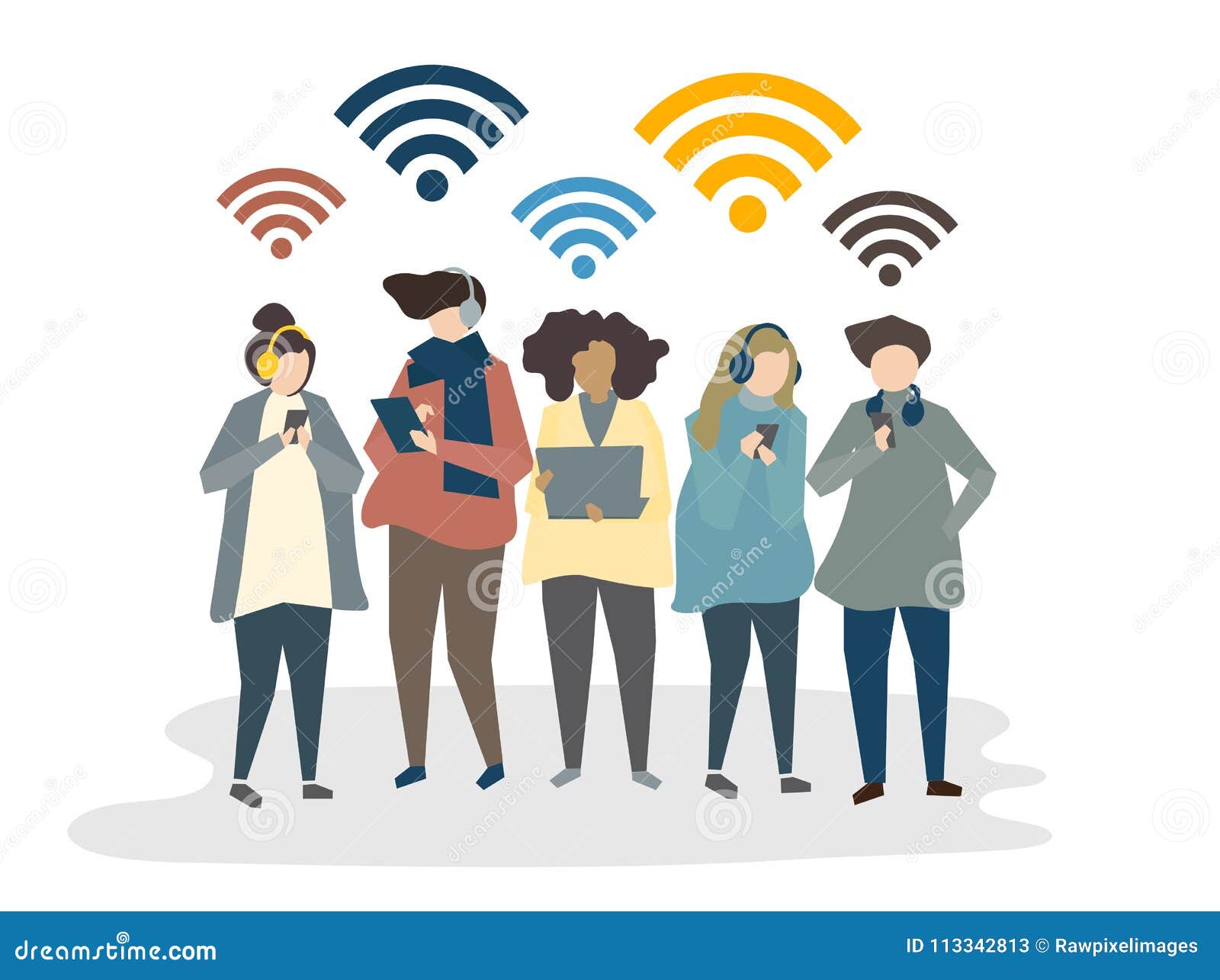 Illustration of People Using Social Media Stock Illustration ...