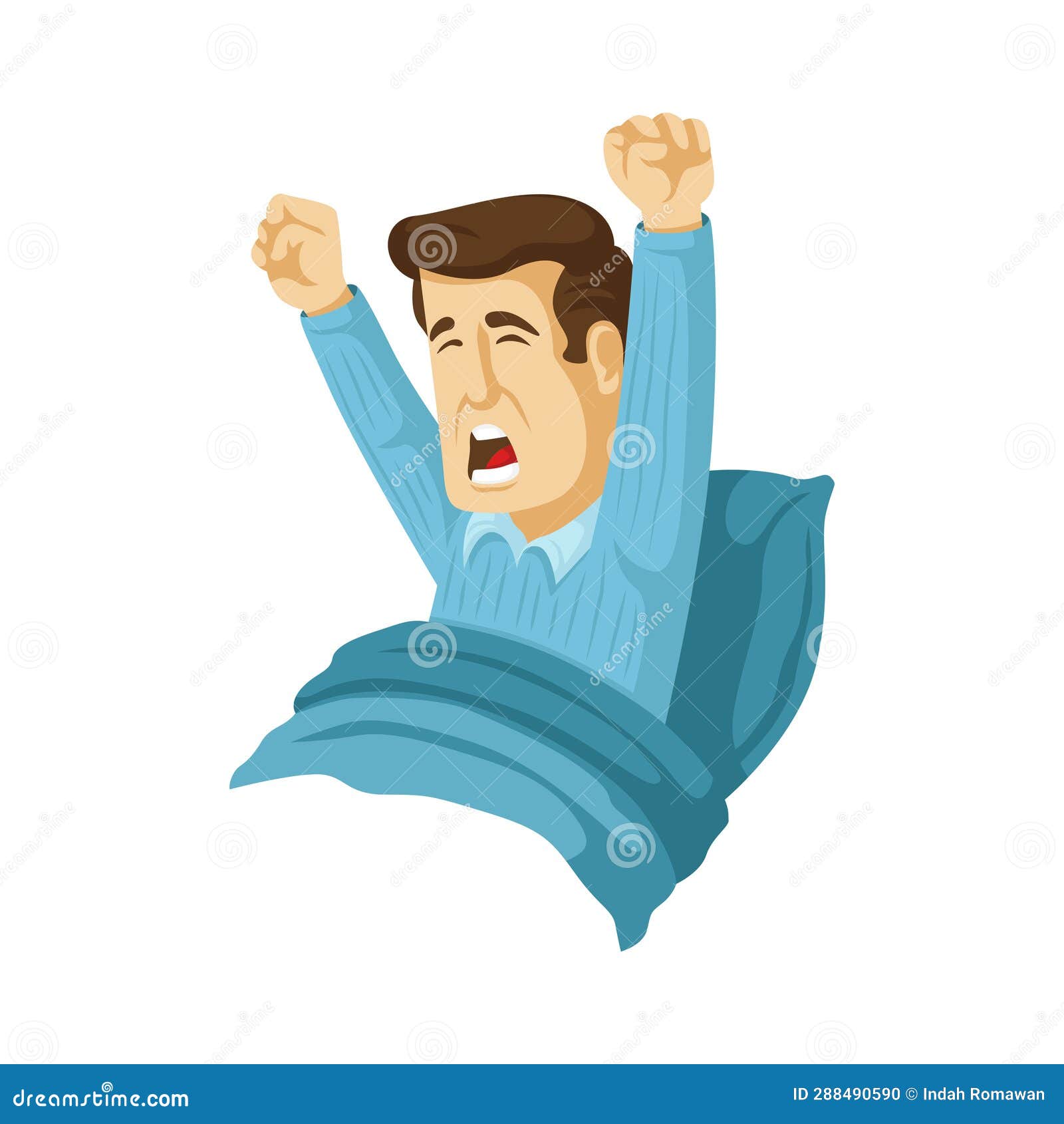 Illustration of People Waking Up Stock Illustration - Illustration of ...