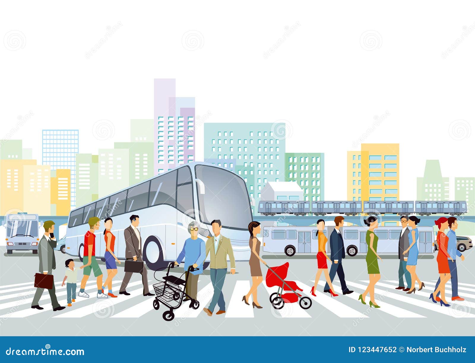 Public Transportation stock vector. Illustration of people - 123447652