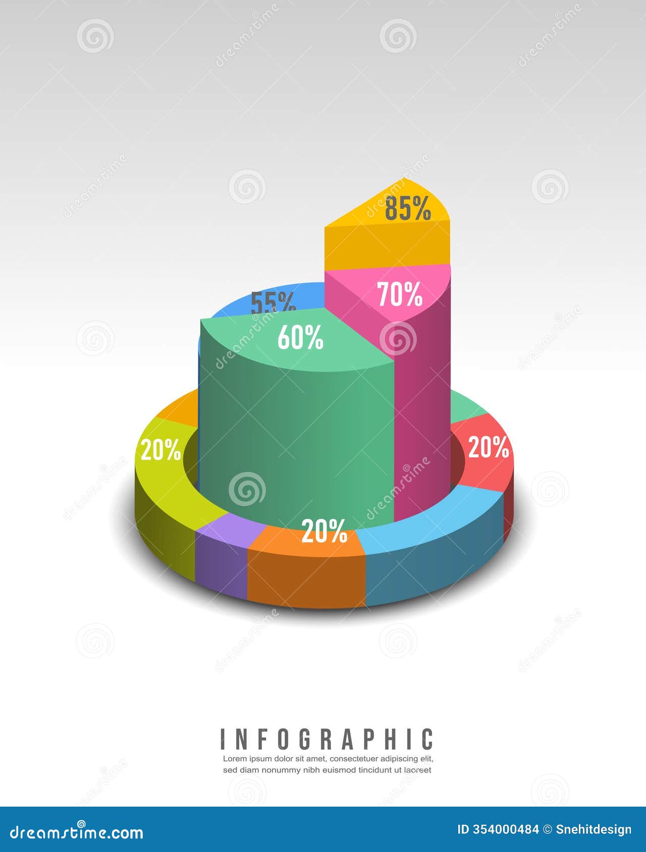 Illustration of Percentage Chart Infographic Element Stock Vector ...