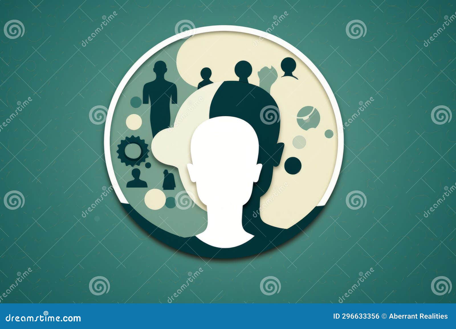An Illustration of a Person in a Circle with People Around Them Stock ...
