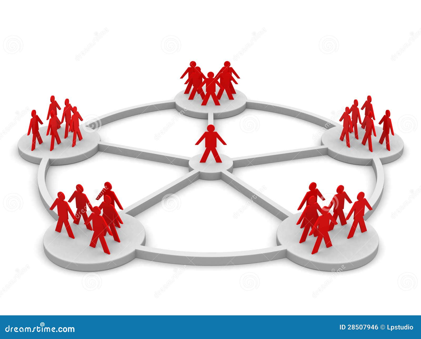 Illustration of a Person Connected To Different Groups Stock ...
