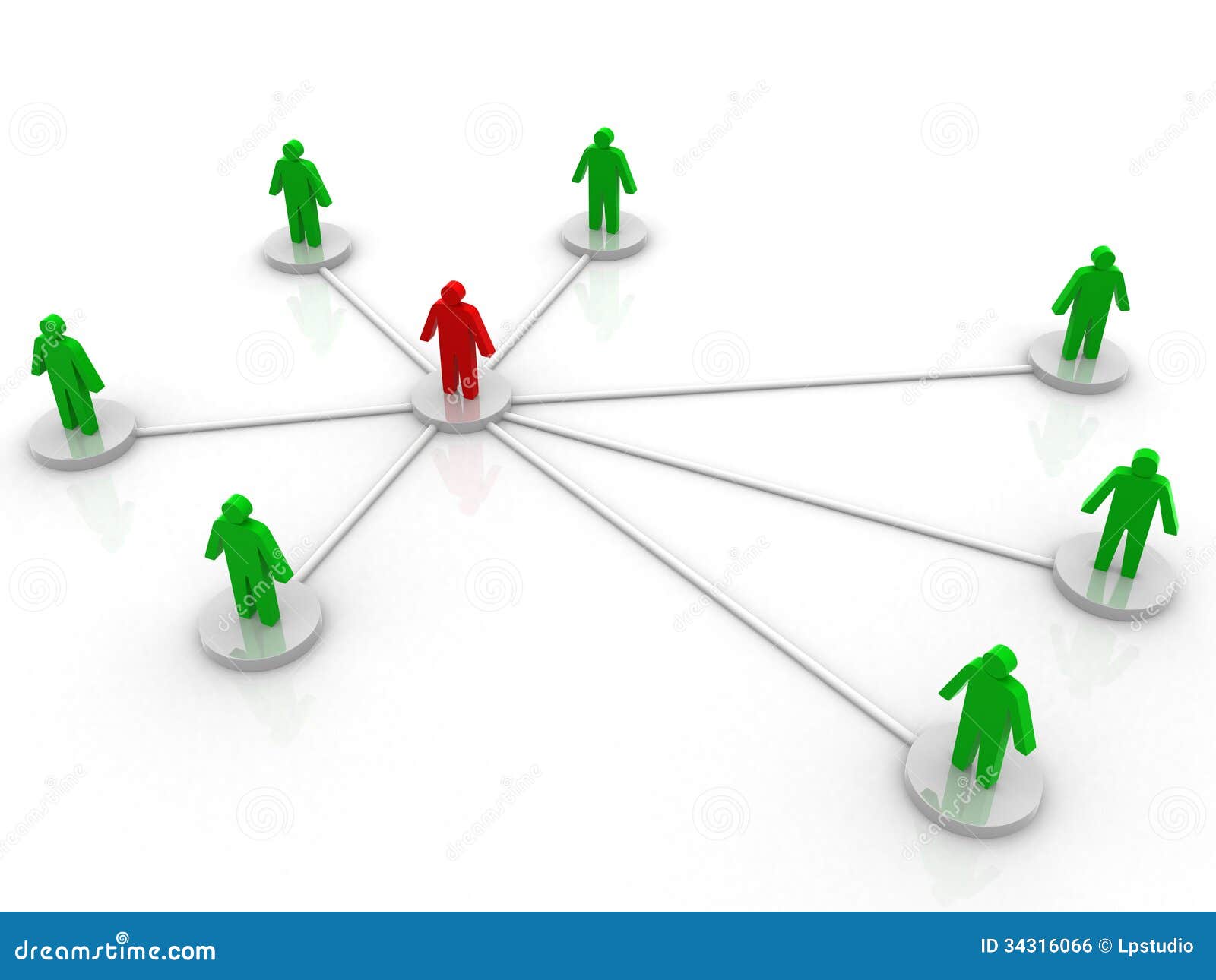 Illustration of a Person Connected To Different Persons Stock ...