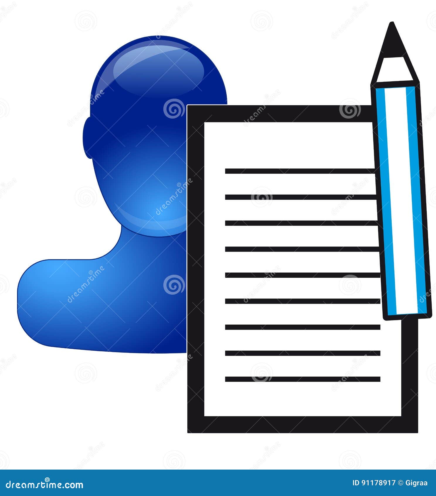 Illustration of a Person with Registration Form Stock Illustration ...