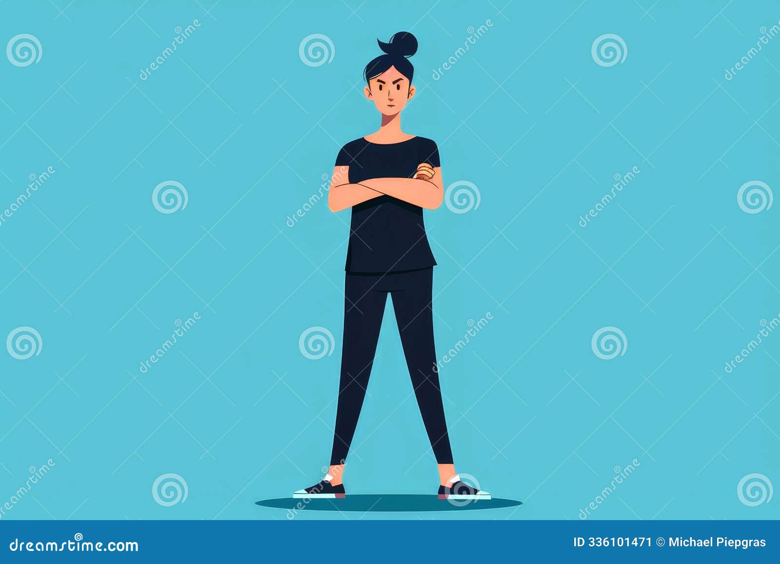 An Illustration Person Standing Tall with a Confident Posture on a ...