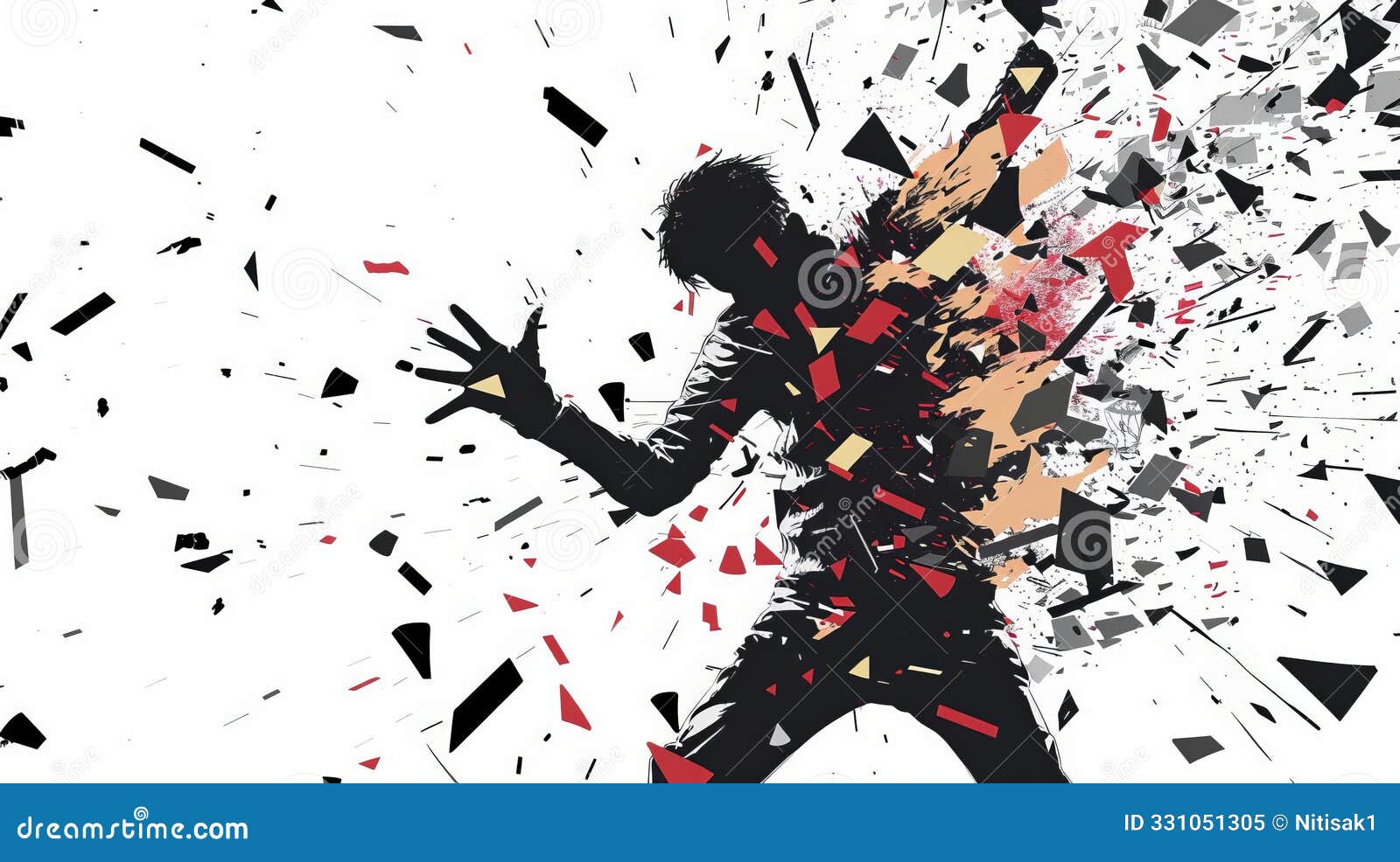 Illustration of a Person Throwing Objects in Anger Against a White ...