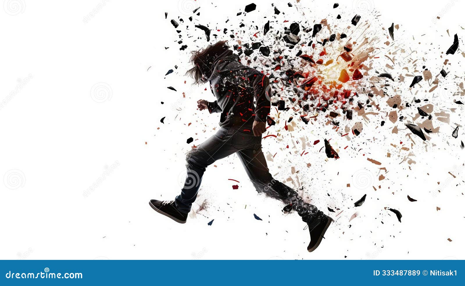 Illustration of a Person Throwing Objects in Anger Against a White ...