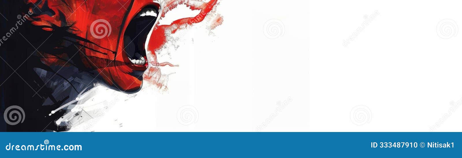 Illustration of a Person Yelling with a Red Face on a White Background ...