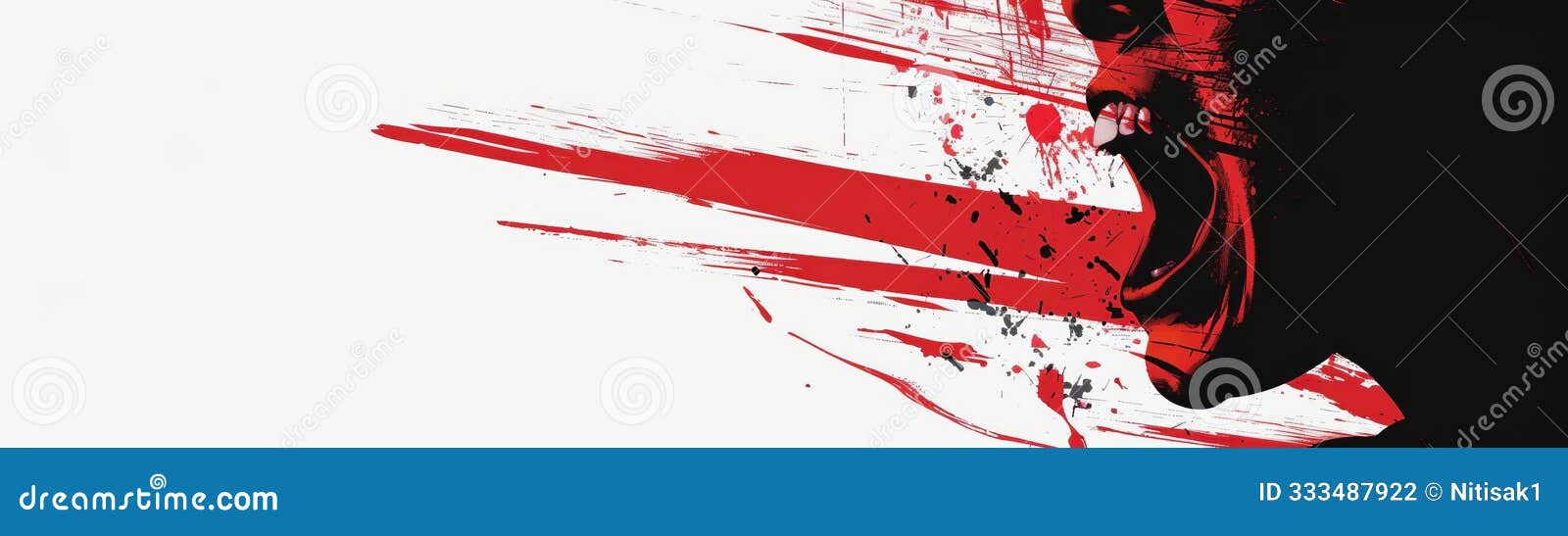 Illustration of a Person Yelling with a Red Face on a White Background ...