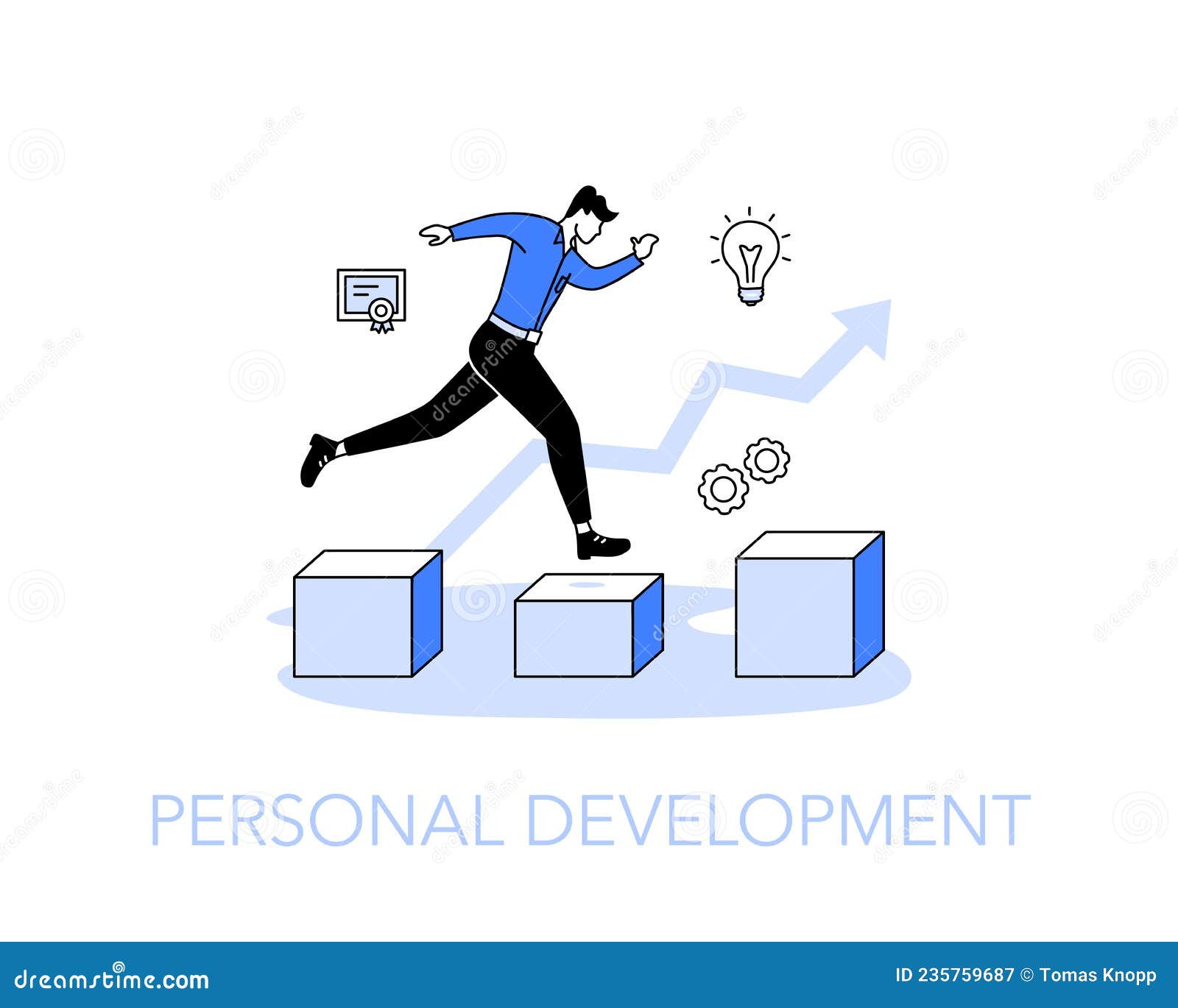 Illustration of Personal Development Symbol with a Person Developing ...