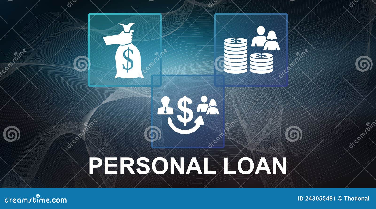 Concept of personal loan stock illustration. Illustration of money ...