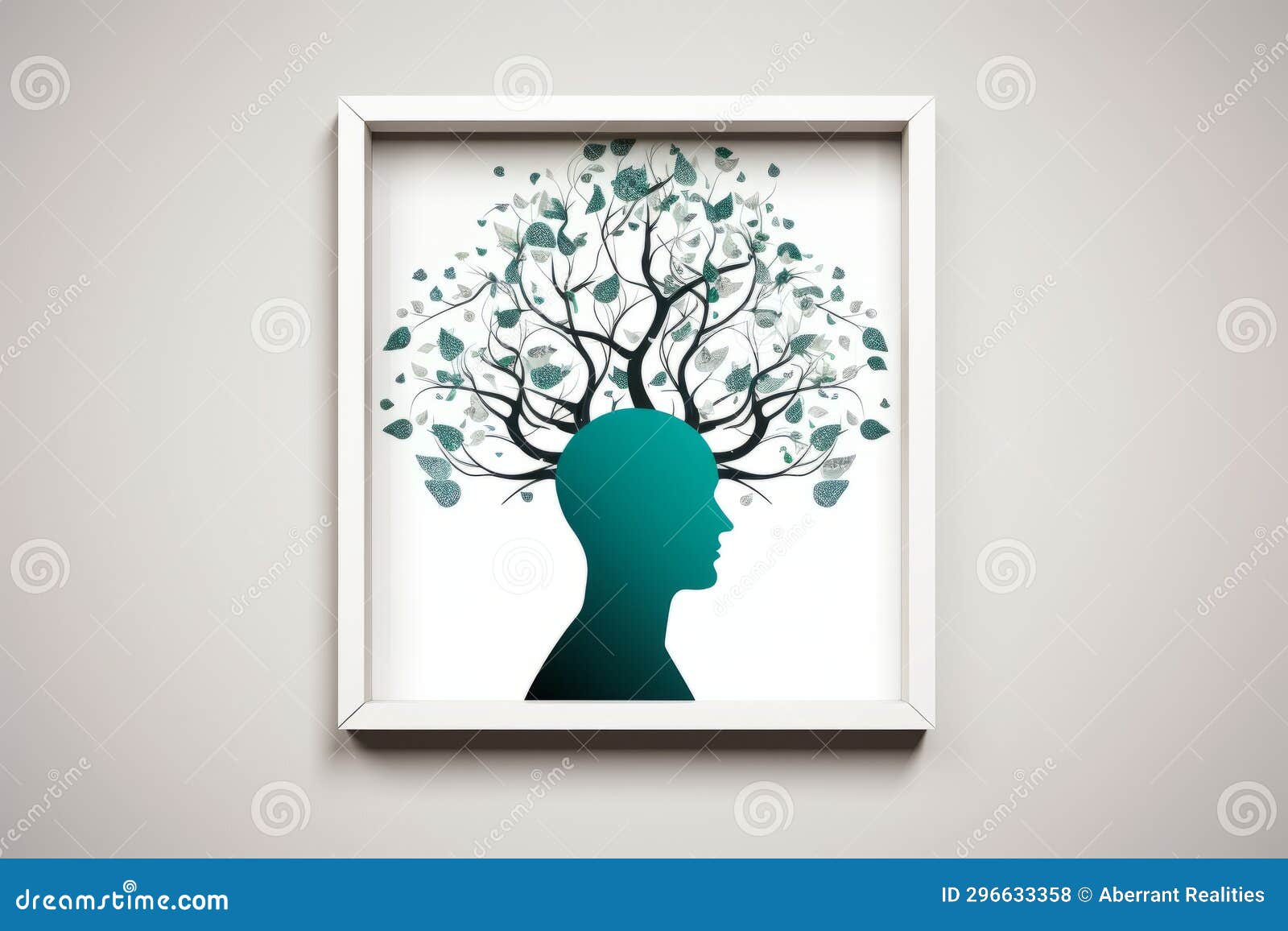 An Illustration of a Persons Head with a Tree Growing Out of it Stock ...