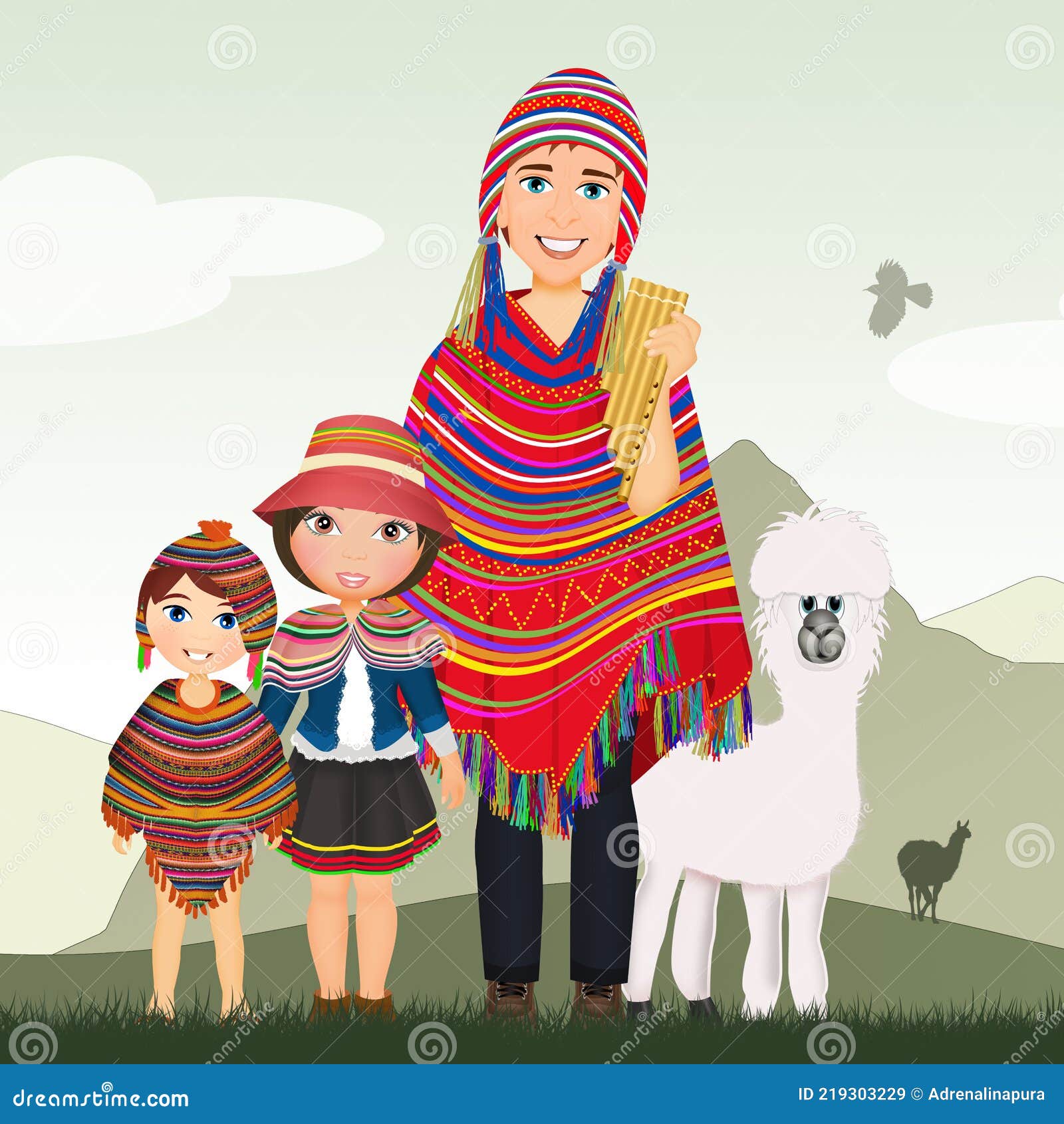 Illustration of Peruvian Family Stock Illustration - Illustration of ...