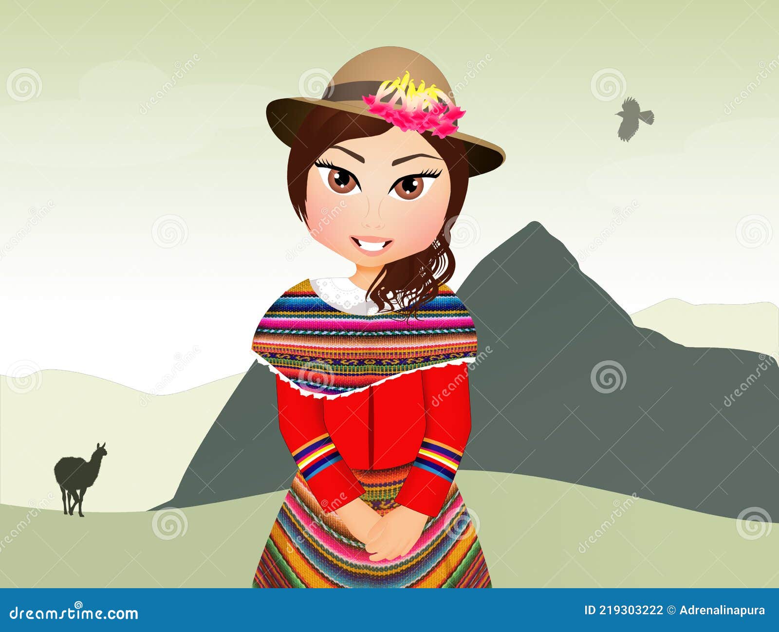 Illustration of Peruvian Woman Stock Illustration - Illustration of ...