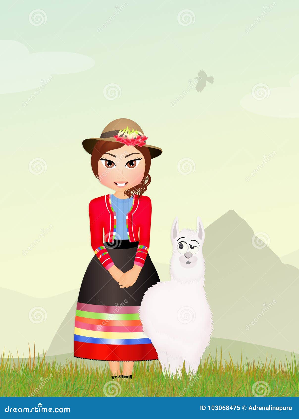 Peruvian Man And Woman Icons Cartoon Vector | CartoonDealer.com #62248613