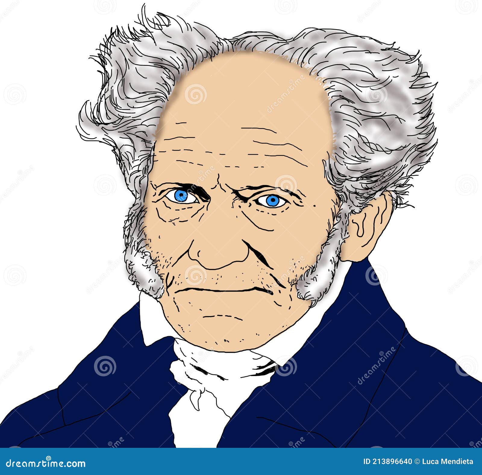 Illustration by the Philosopher Arthur Schopenhauer Stock Illustration ...