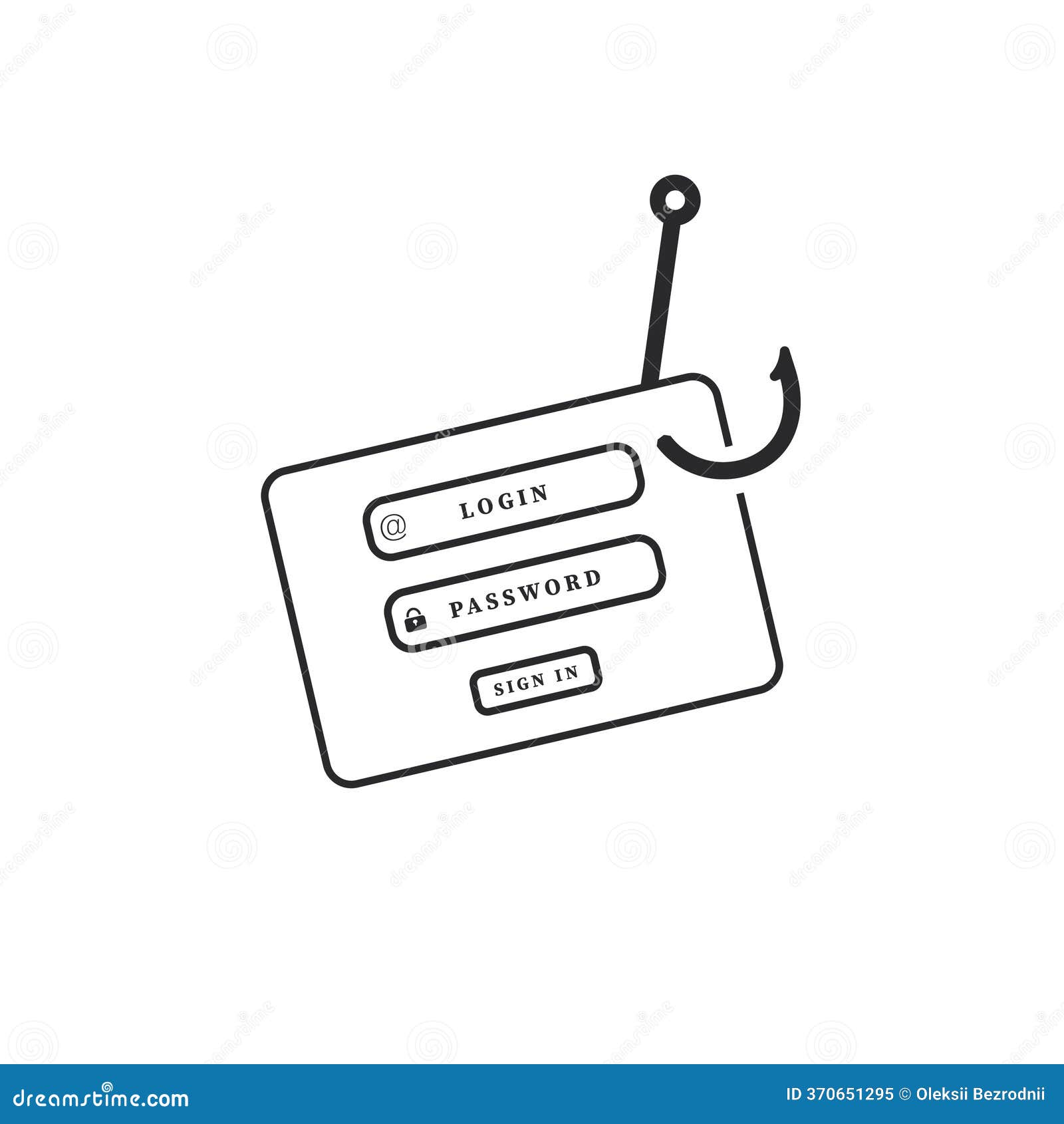 Phishing Login And Password On Fishing Hook.Vector | CartoonDealer.com ...