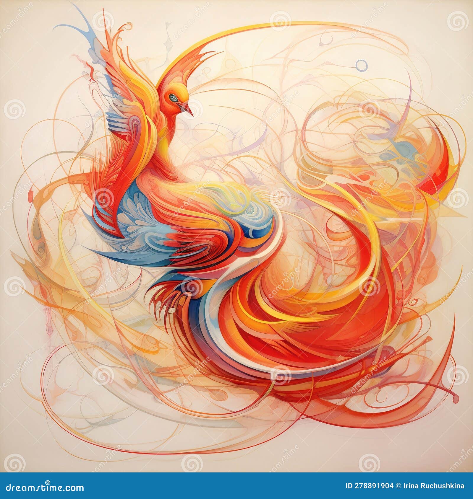 Illustration of a Phoenix, Fire, Firebird, Mythical Creature ...