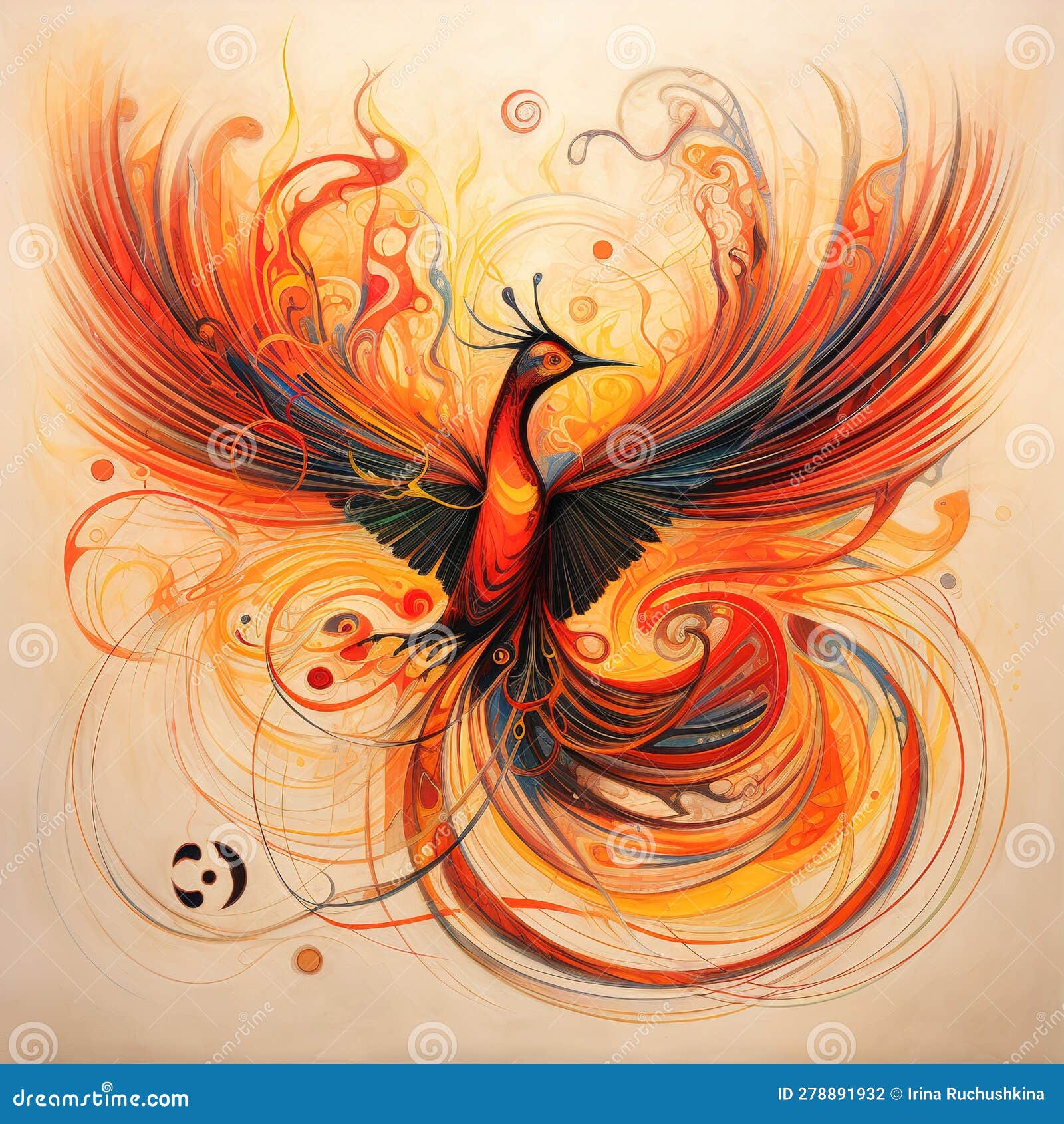 Illustration of a Phoenix, Fire, Firebird, Mythical Creature ...