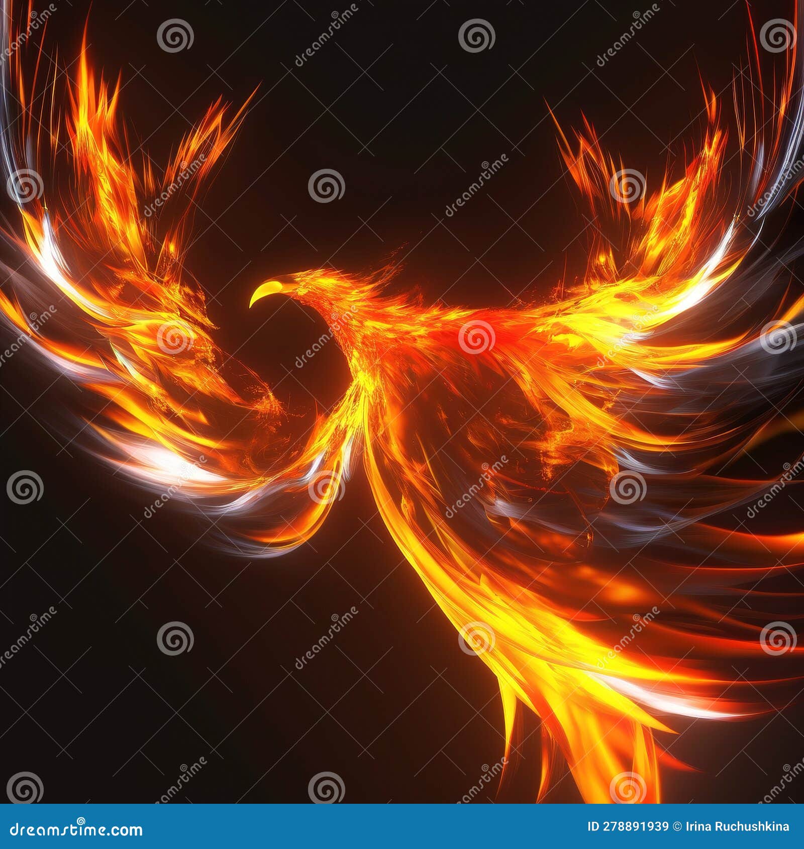 Illustration of a Phoenix, Fire, Firebird, Mythical Creature ...
