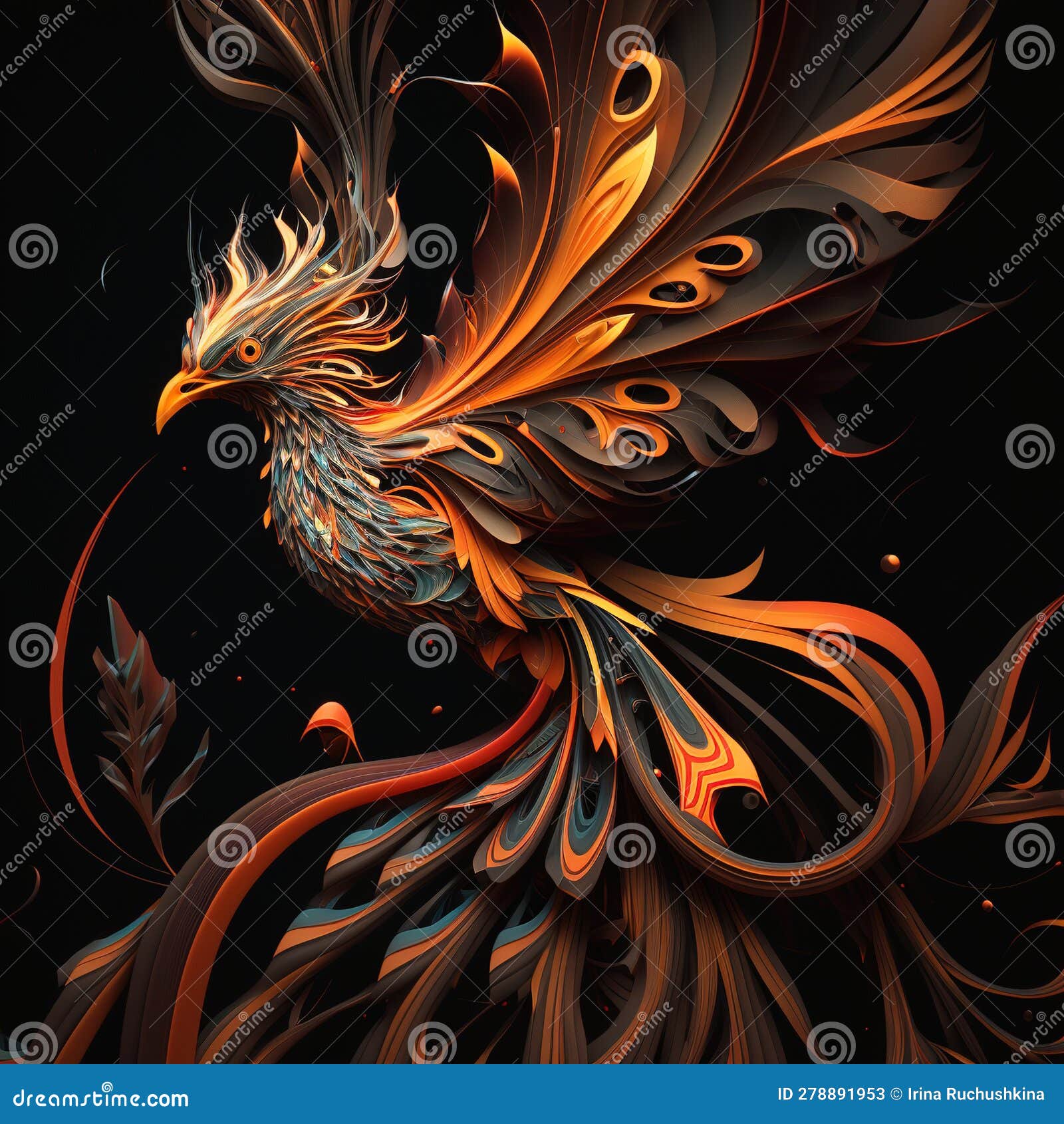 Illustration of a Phoenix, Fire, Firebird, Mythical Creature ...