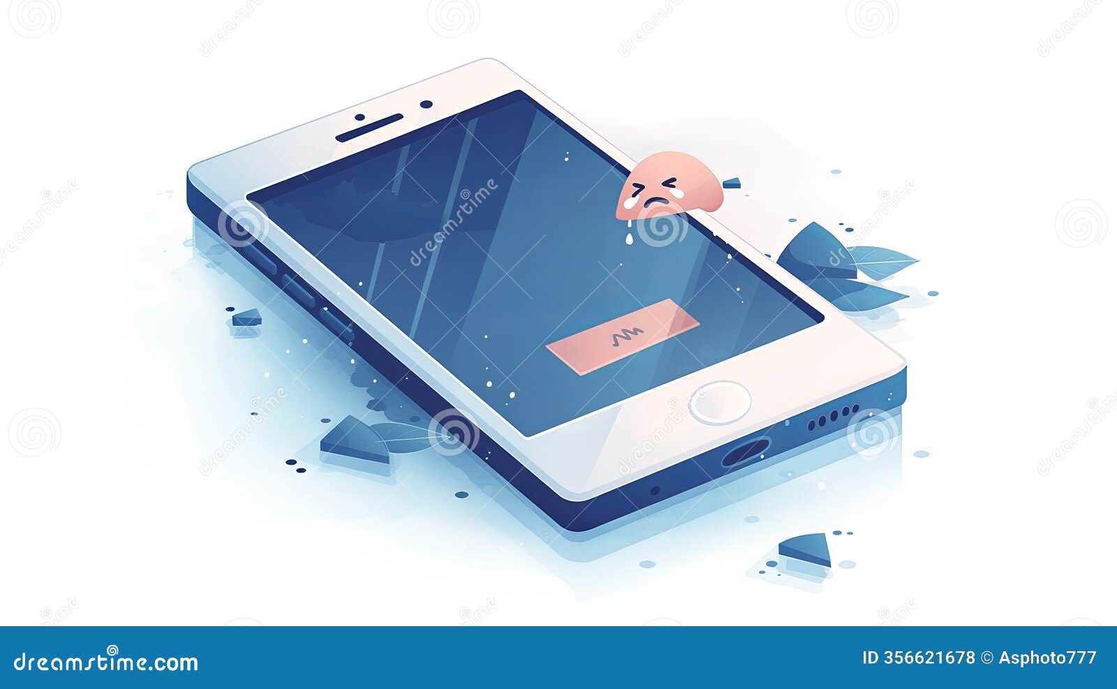 Crying Sad Emoticon, Emoji, Smiley. Generative Ai Illustration ...