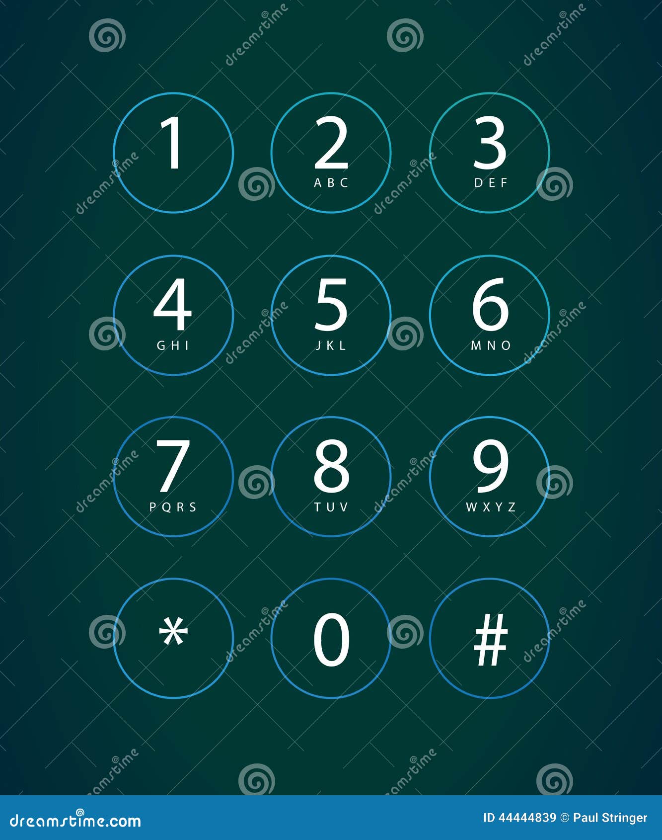 Illustration of a Phone Keypad for a Touchscreen Device Stock Vector ...