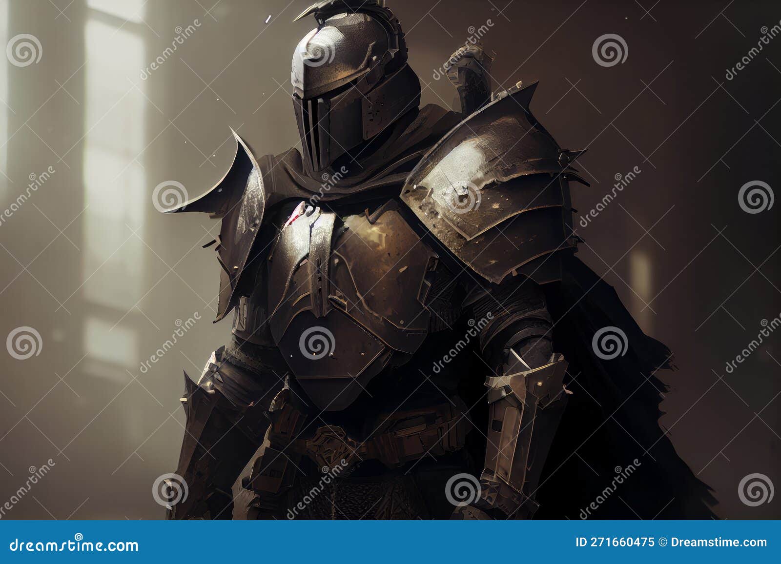 A knight with steel armor stock illustration. Illustration of person ...