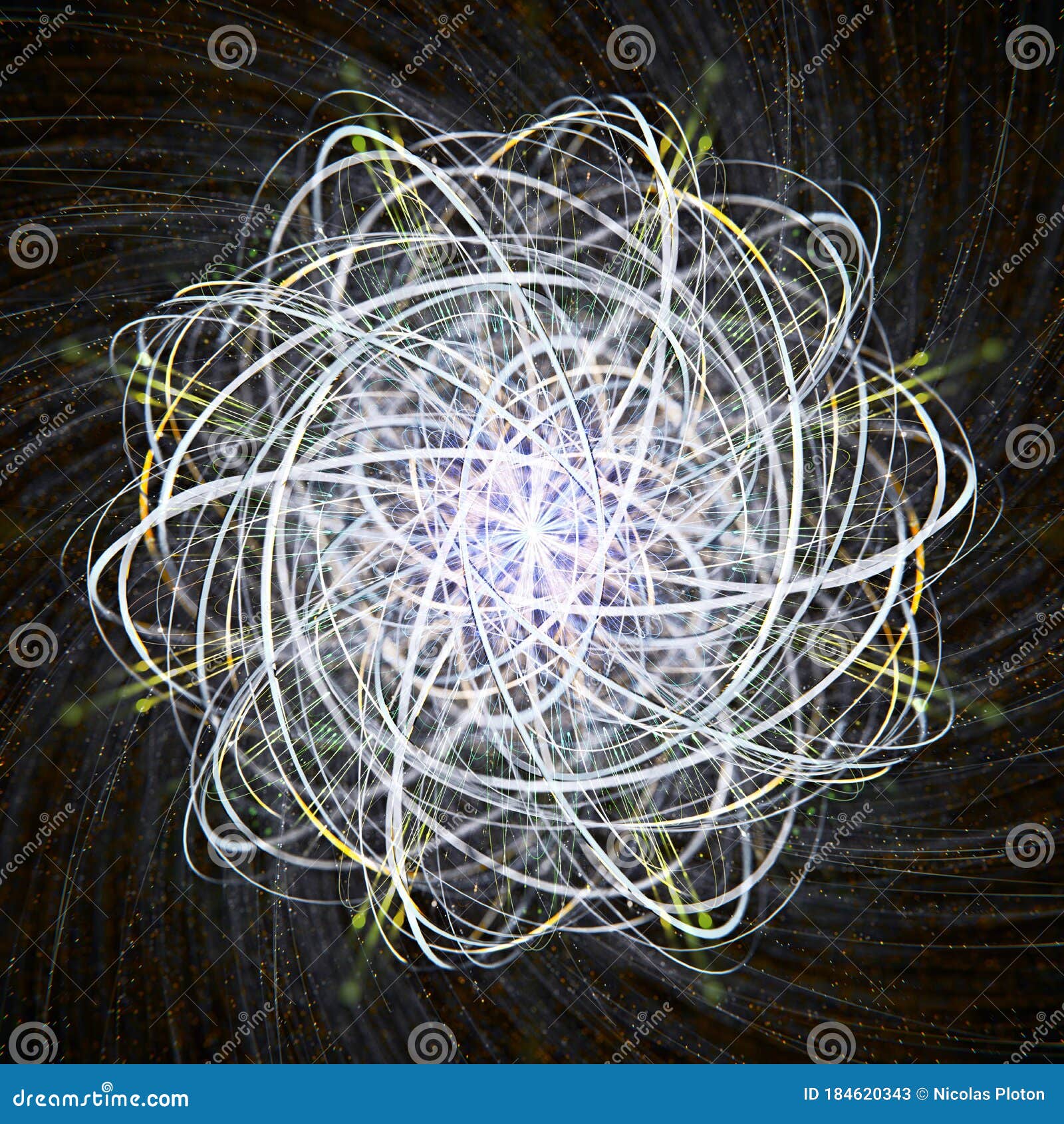 Advanced Artistic Concept of an Atom, Physics Research on Semiconductor ...