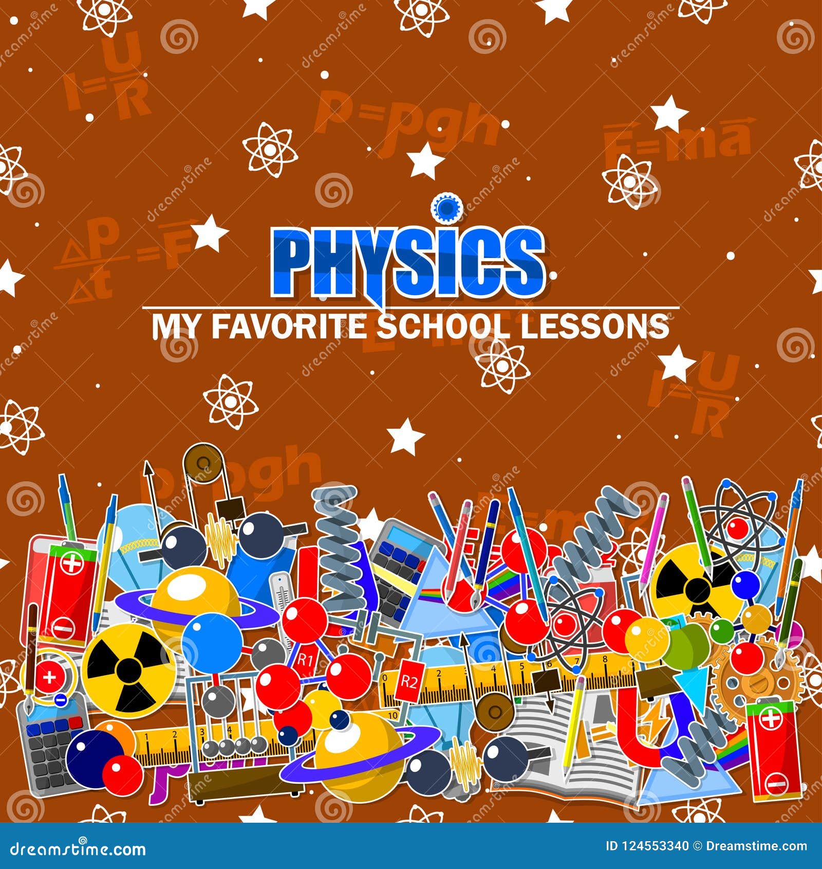 Illustration on the Physics School Theme. Stock Illustration ...