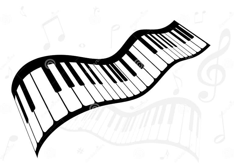 Illustration of a Piano and Music Notes Stock Vector - Illustration of ...