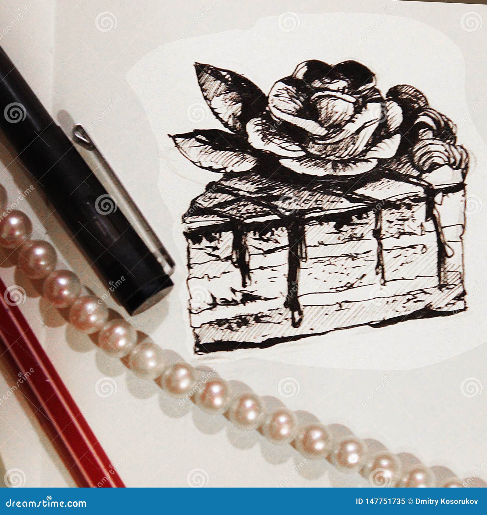 Illustration of a Piece of Cake Drawn with a Pencil Stock Image - Image ...