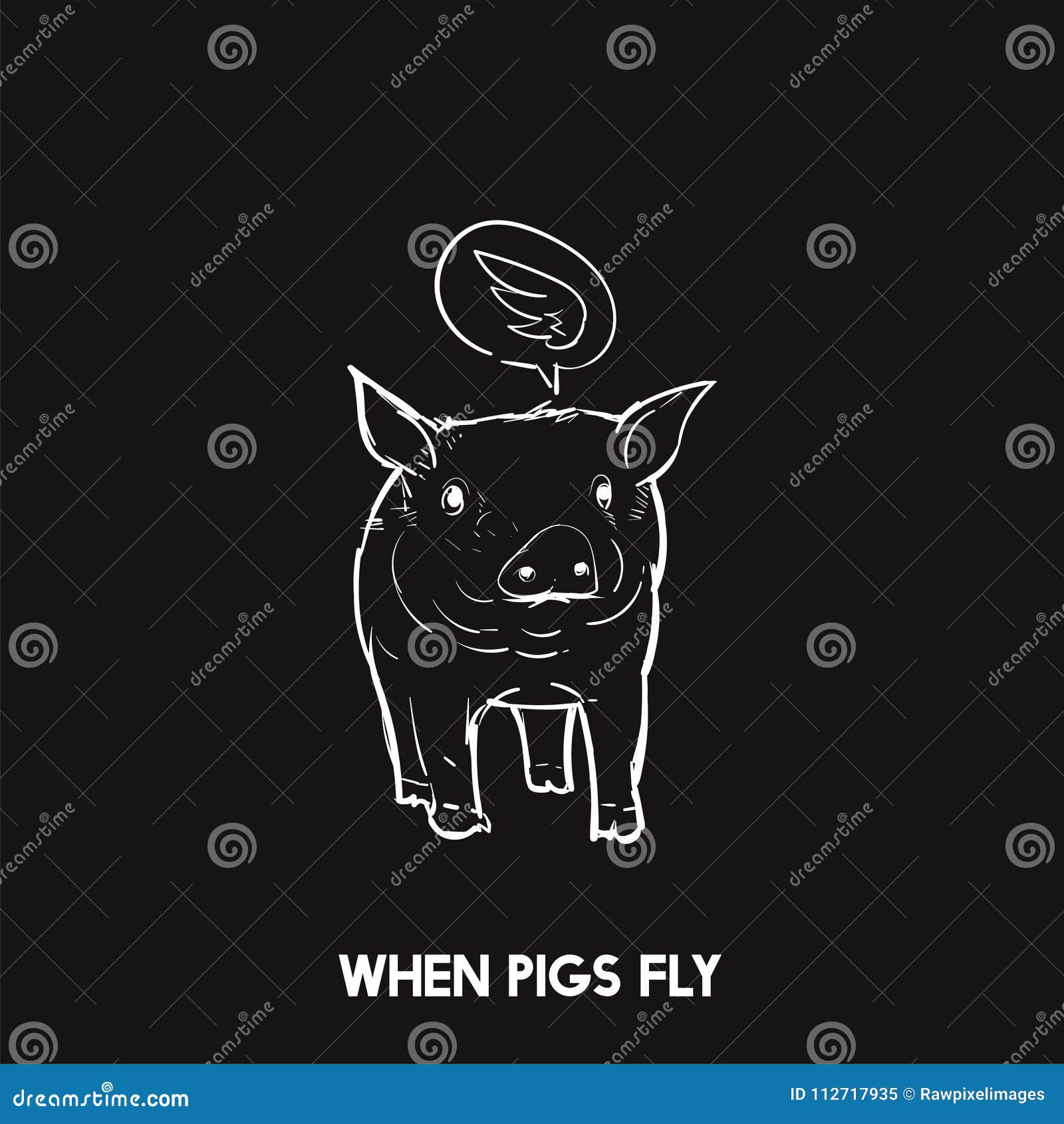 Illustration of when Pigs Fly Idiom Stock Illustration - Illustration ...