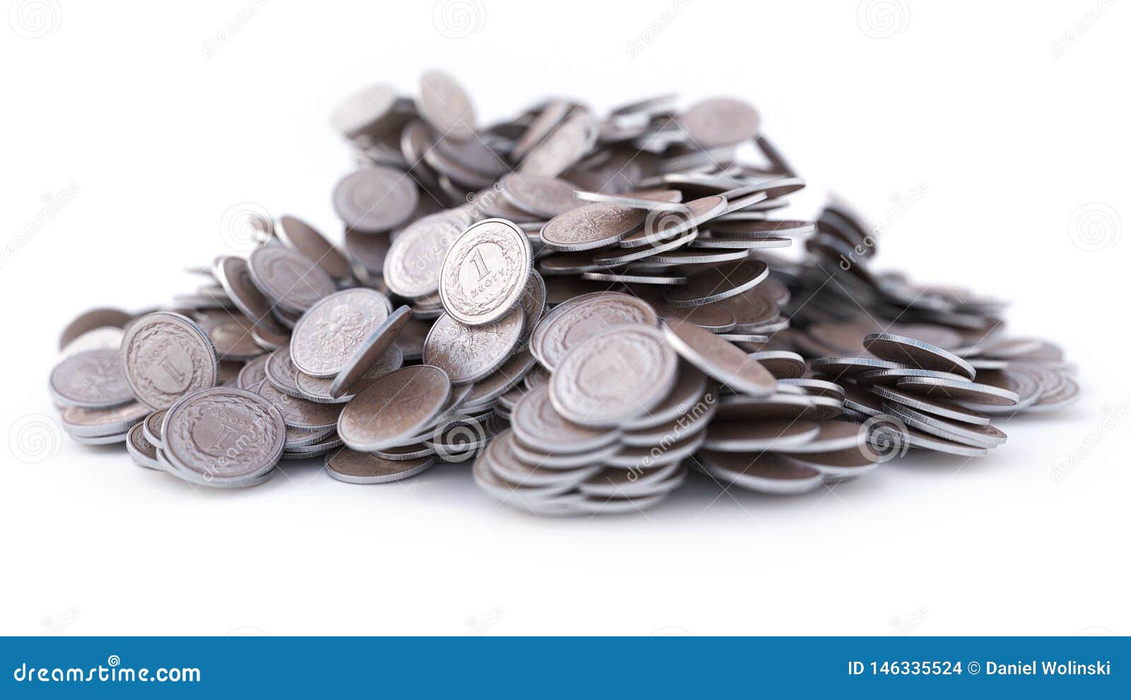 Illustration of Pile of Coins, Shiny, Metallic, 3d Rendering Stock ...