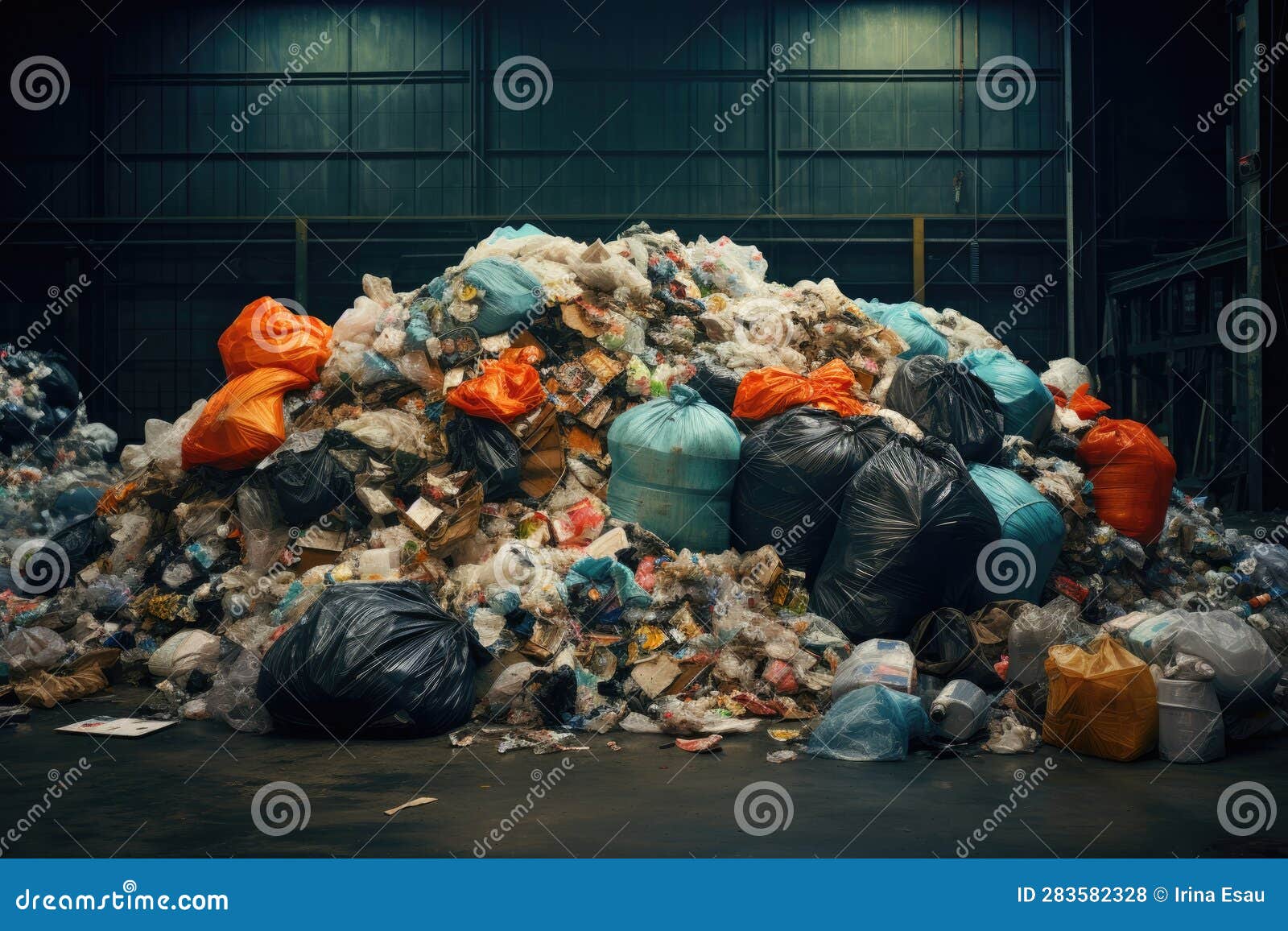 Illustration of a Pile of Garbage on the Streets of the City. Ai ...