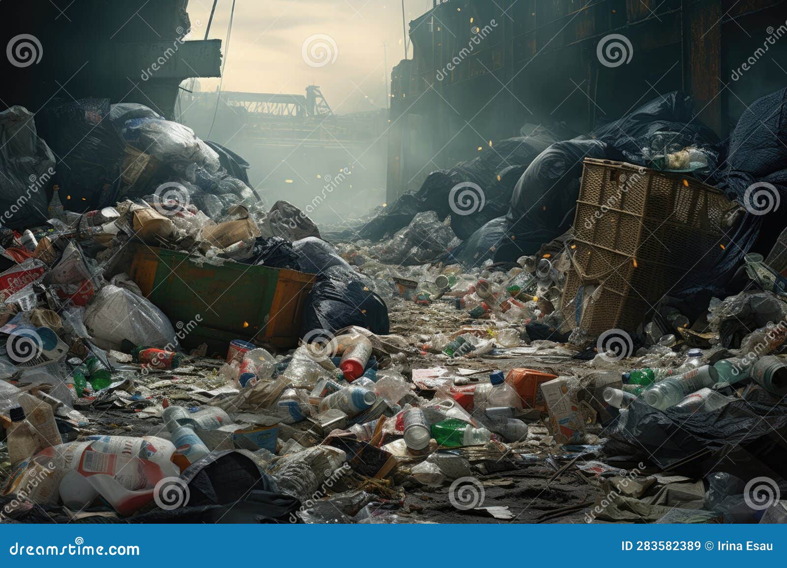 Illustration of a Pile of Garbage on the Streets of the City. Ai ...