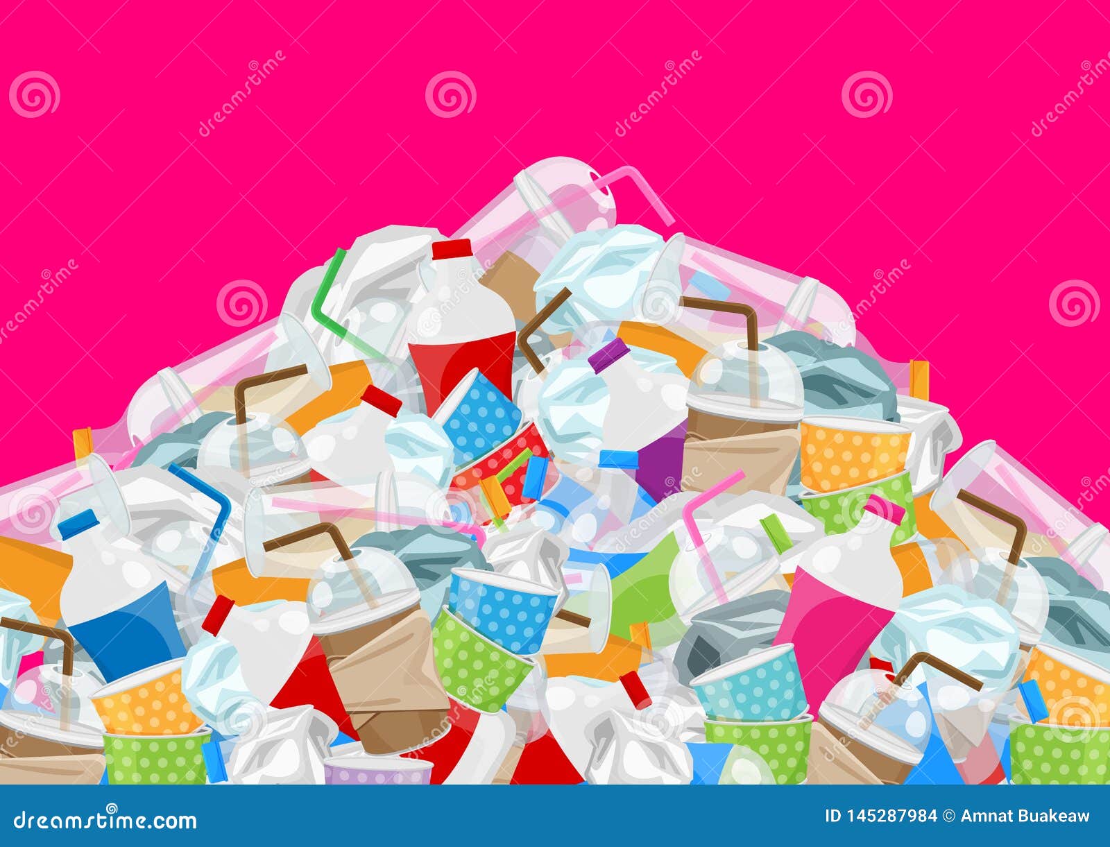 Pile Garbage Waste Plastic Many Isolated White, Stack Garbage Plastic ...