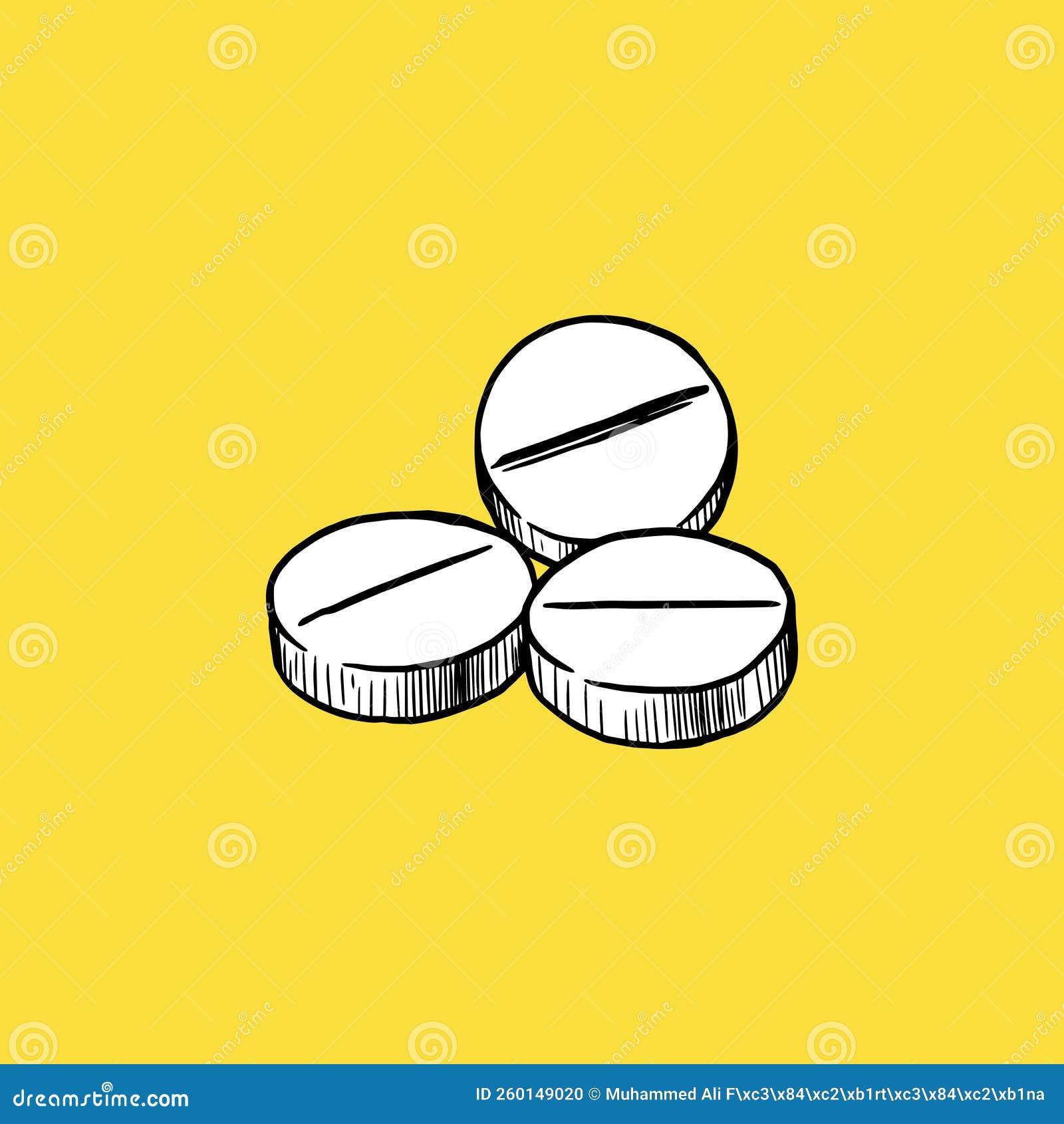 Illustration of Pill. Hand Drawn Stock Vector - Illustration of tool ...
