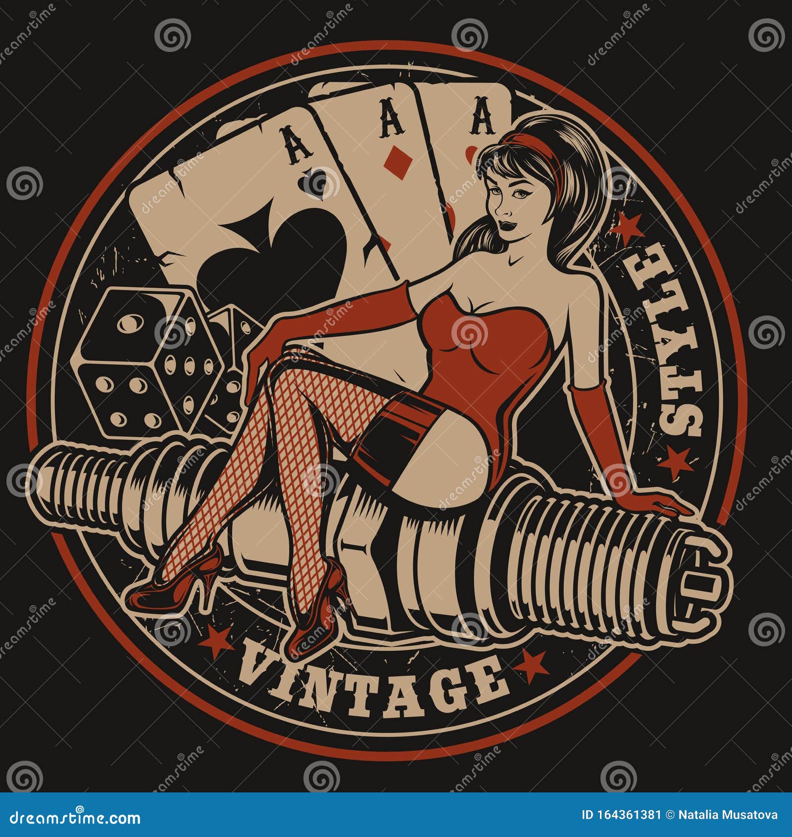 Illustration with Pin-up Girl on a Spark Plug Stock Illustration ... Illustration with Pin-up Girl on a Spark Plug Stock Illustration ...