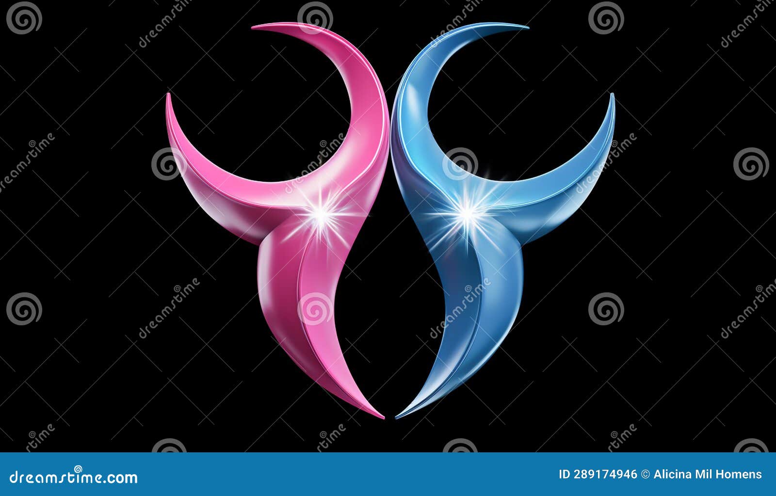 Illustration with Pink and Blue Icons in Background. AI Generated Stock ...