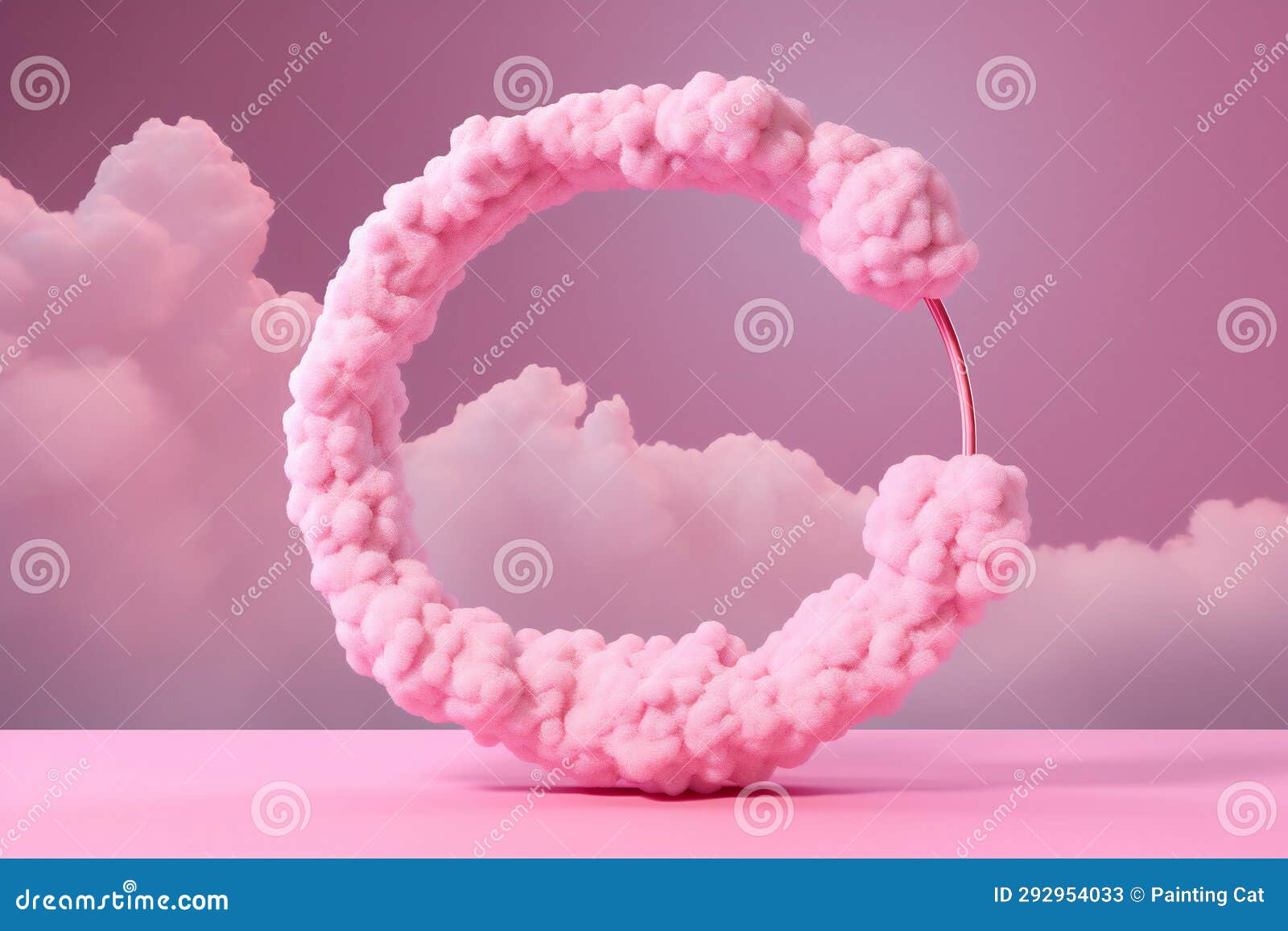 Pink Cloud in the Shape of a Circle Stock Illustration - Illustration ...