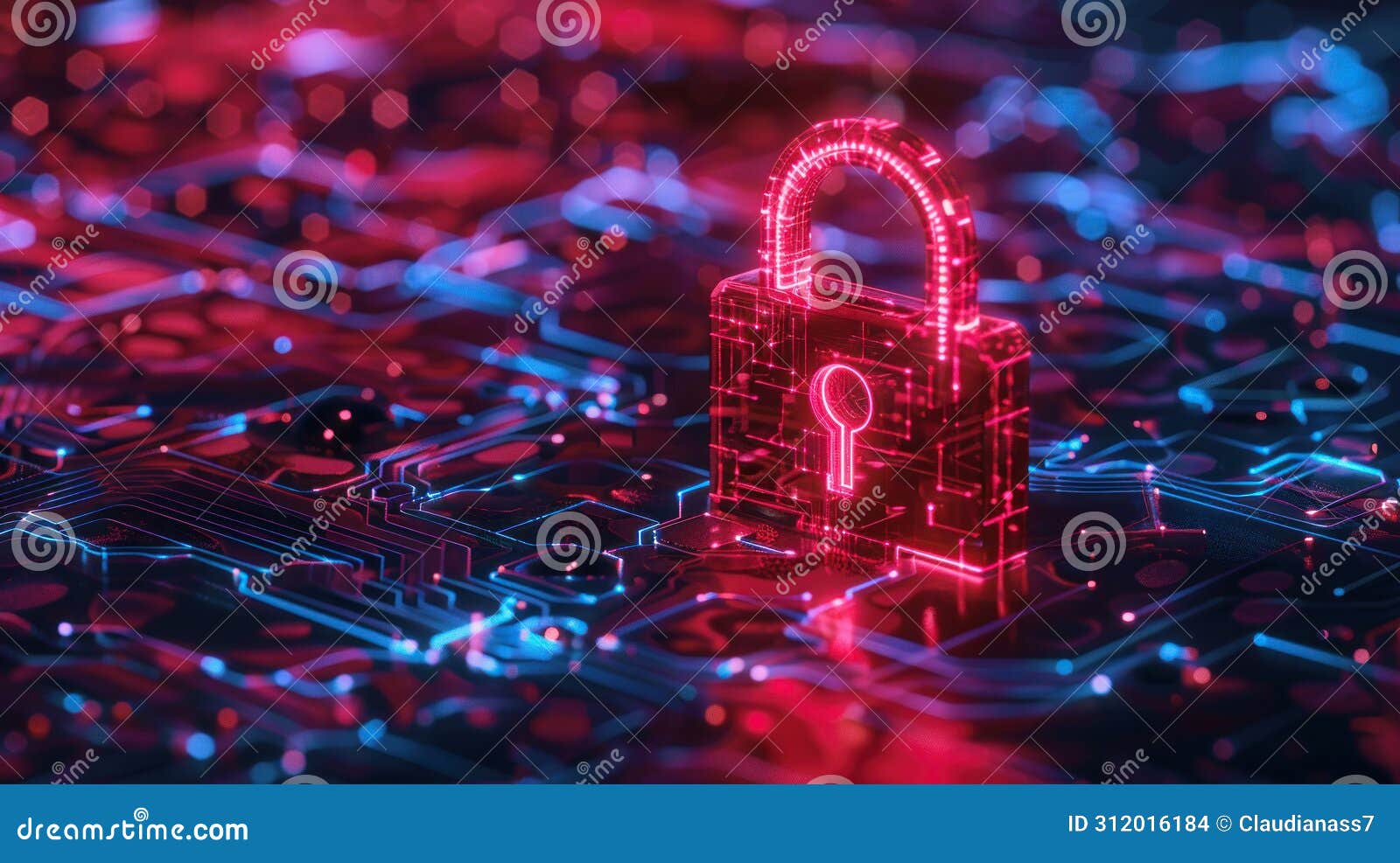 Illustration of a Pink Lock on a Digital Background As Symbolic for ...