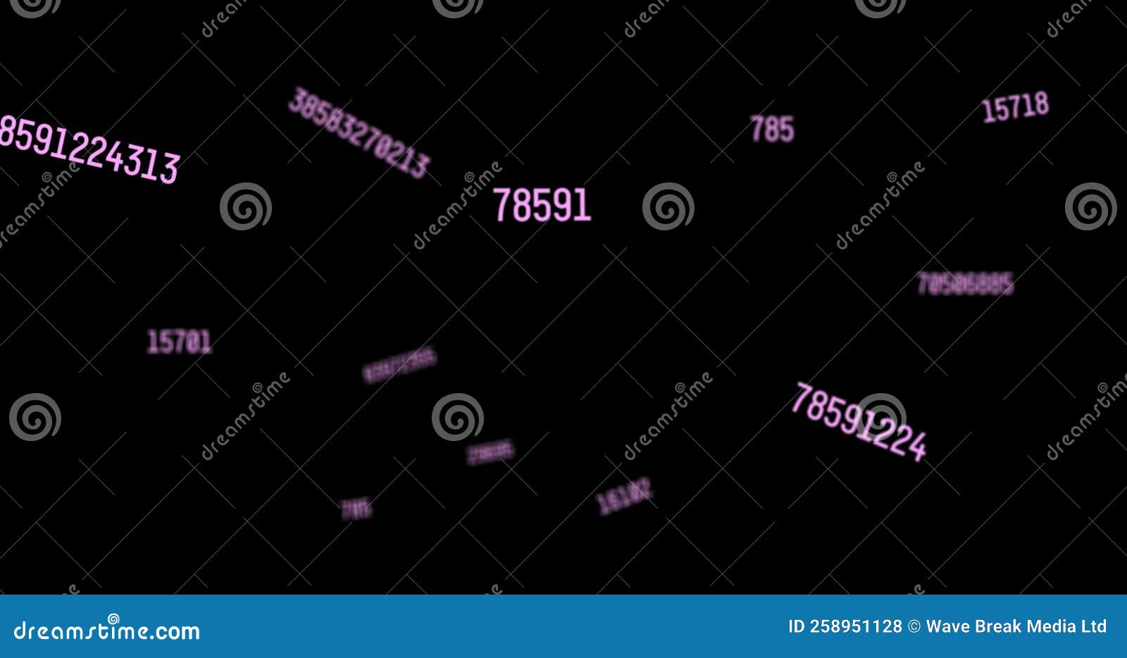 Illustration of Pink Multiple Numbers Over Black Background, Copy Space ...