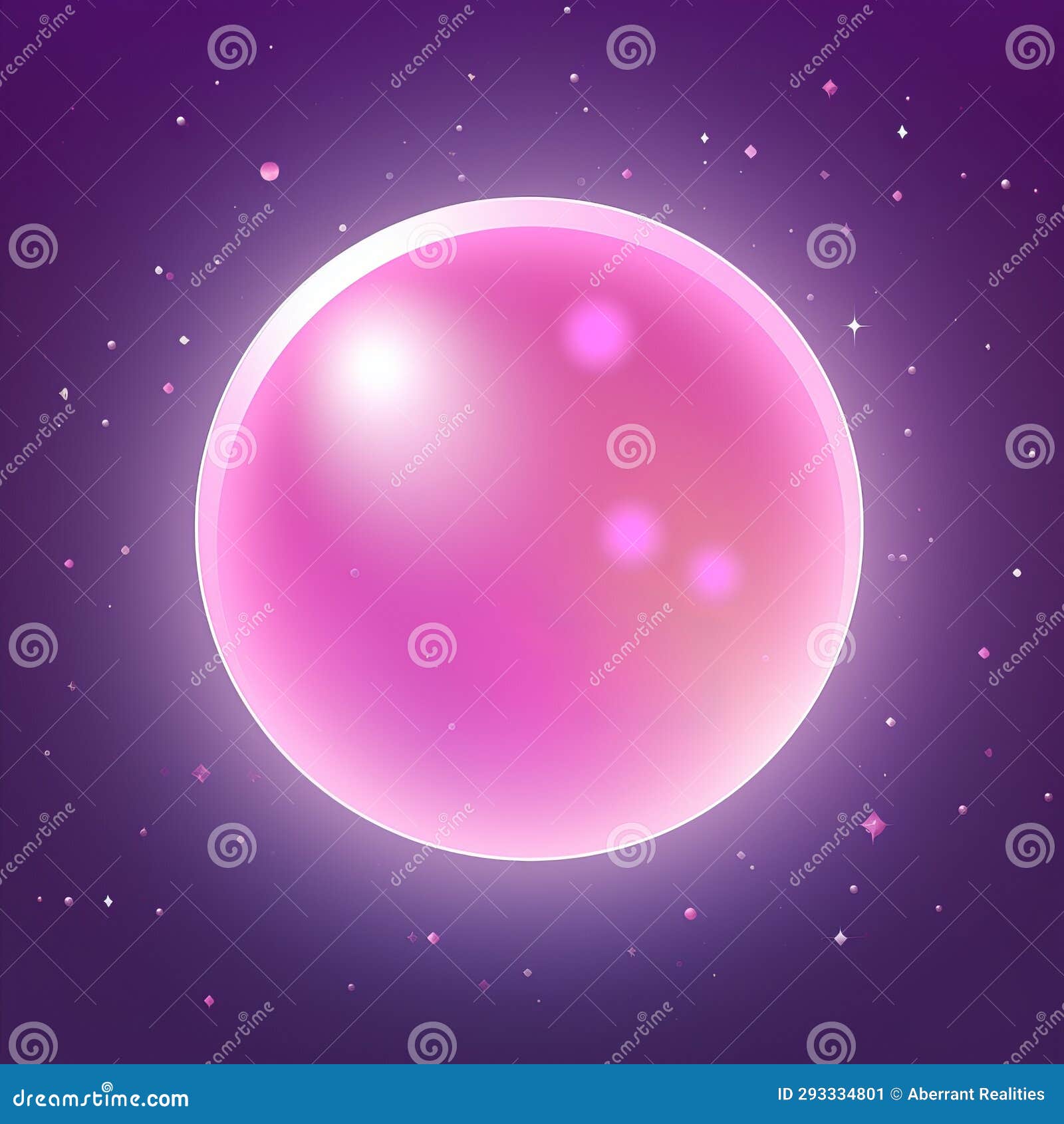 An Illustration of a Pink Sphere with Stars in the Background Stock ...